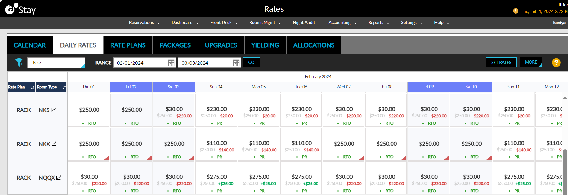 Daily Rates