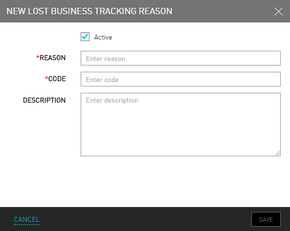 Lost Business Tracking