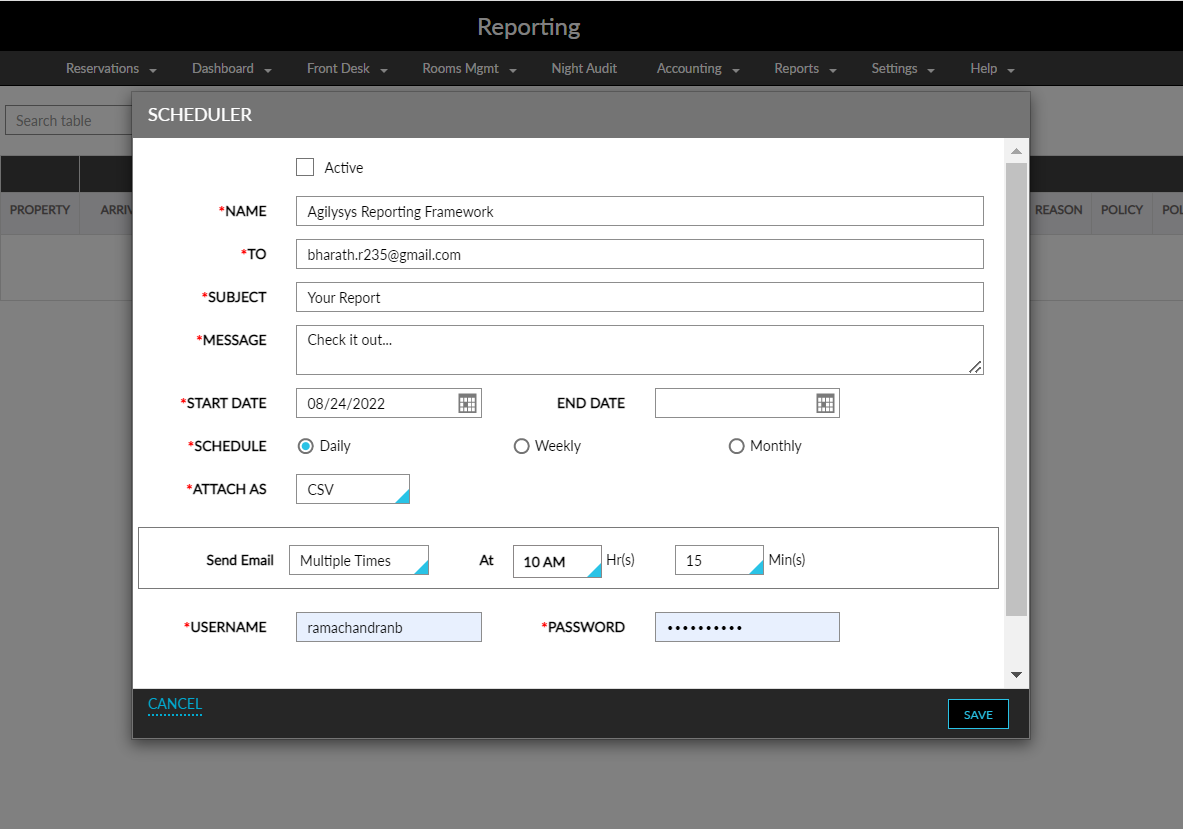 Scheduling Dynamic Reports