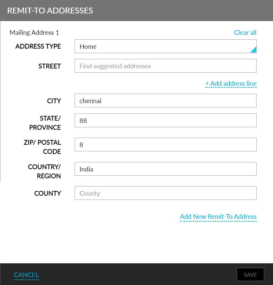 Adding Remit-To Addresses