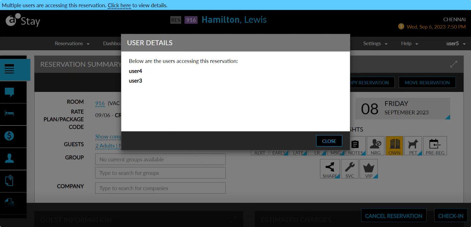 Alerts Displayed for Multiple Concurrent Users