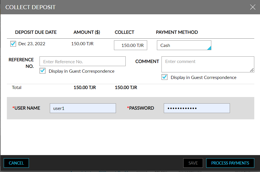 Collecting Deposit Due