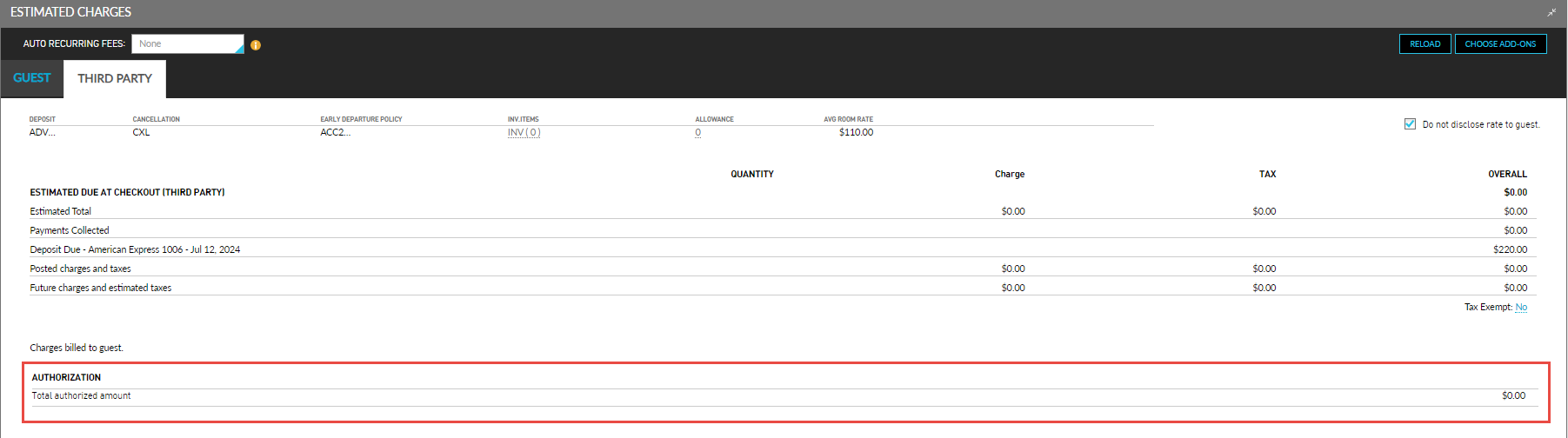 Display Total Folio Balance of All Open Guest Folios