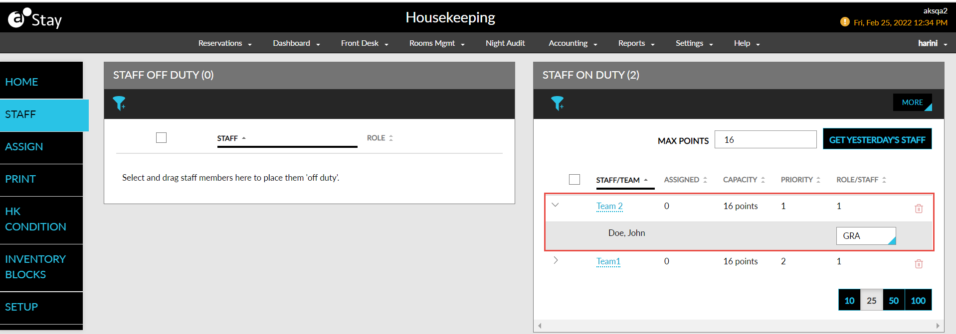 Housekeeping Teams