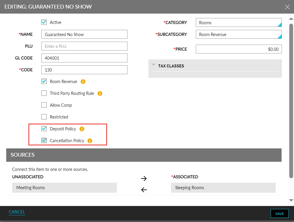 Include Add-Ons in Deposit and Cancellation Policies
