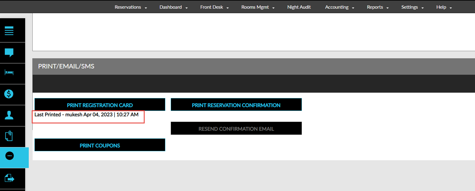 Print/Email/SMS Reservation Confirmation