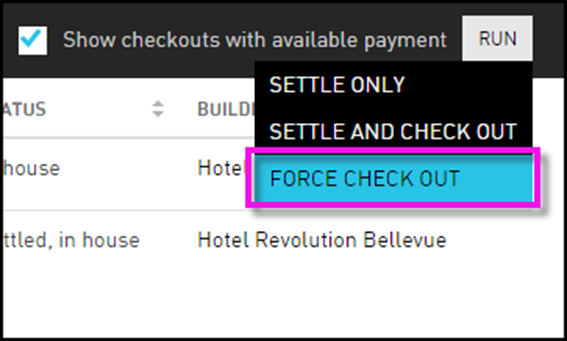 Settling and Checking Out Reservations