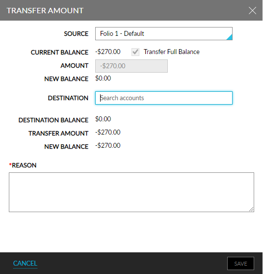 Transfer Amount