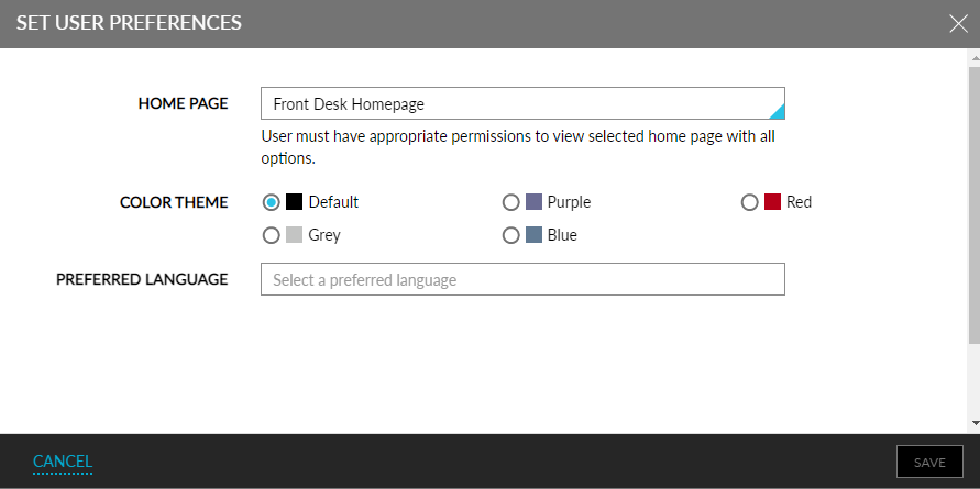 User Options