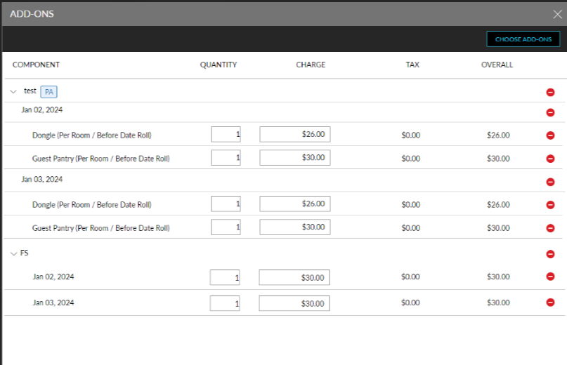 Ability to View and Choose Add-Ons to Booked Reservations