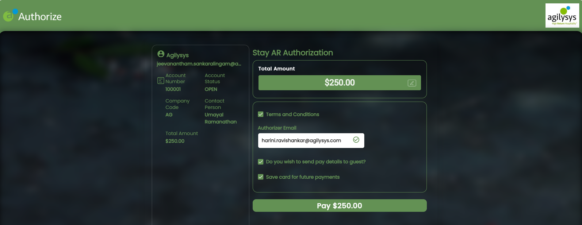 Agilysys Stay - Agilysys Authorize Integration Enhancements