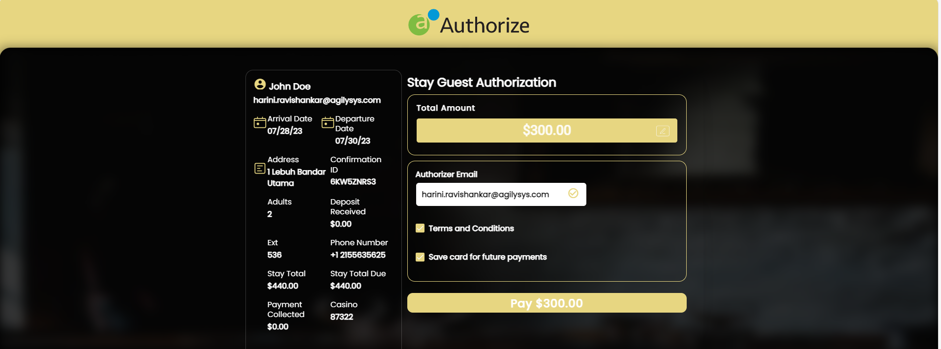 Agilysys Stay - Agilysys Authorize Integration Enhancements